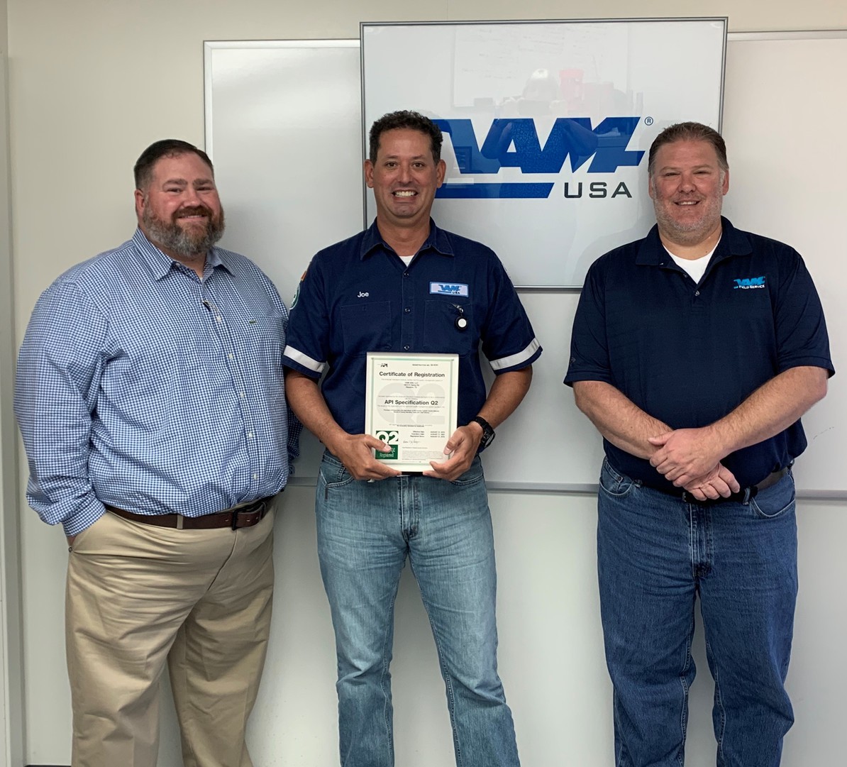 VAM USA obtains the API Q2 specification - Vallourec